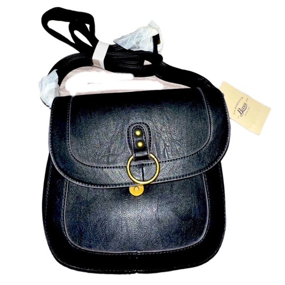 Bass | Bags | Bass Co Womans Black Leather Purse Cross Body Shoulder ...